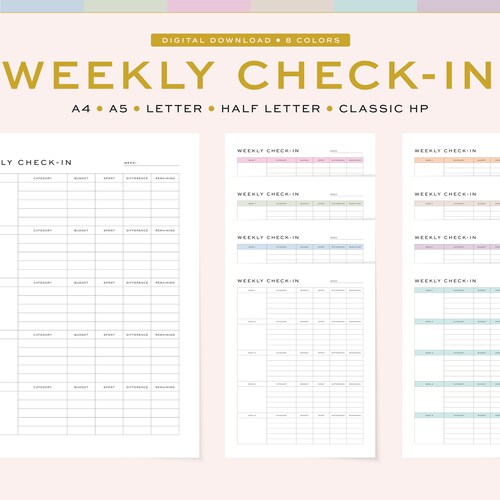 Printable Weekly Check-in Template Fillable Undated Weekly - Etsy