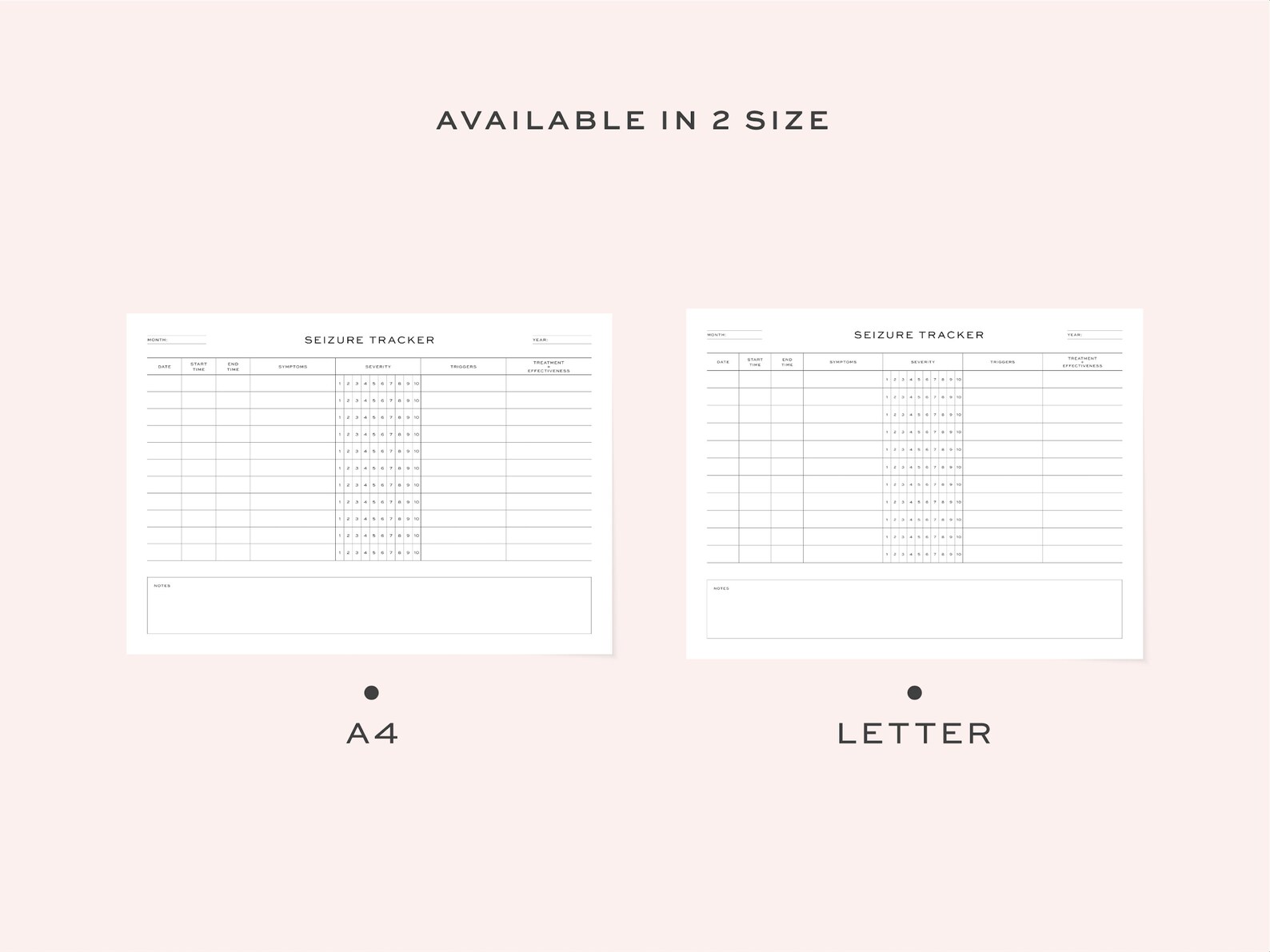 Printable Seizure Tracker Fillable Seizure Logs Epilepsy - Etsy