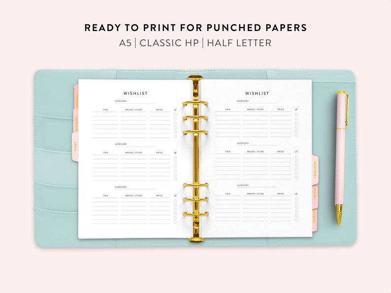 Printable Wishlist Planner, Fillable Organizer (digital Download) - Etsy