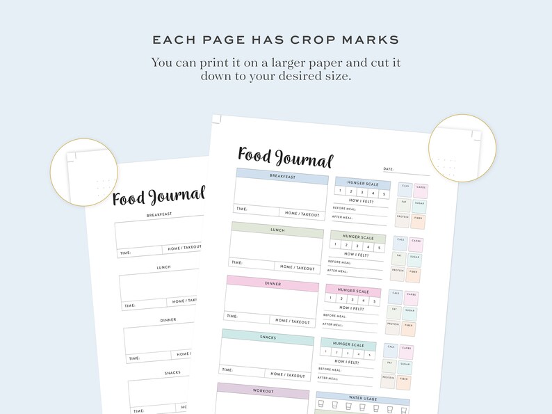 Printable Food Journal, Fillable Daily Food Diary, Daily Calorie ...