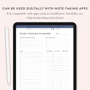 Printable Study Session Planner, Student Session Organizer, Study Time ...