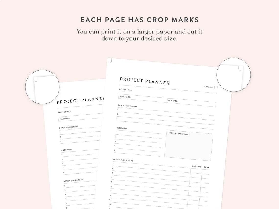 Printable Project Planner Fillable Productivity Planner and - Etsy