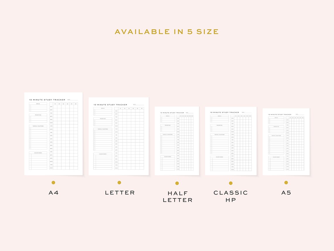 Printable 10 Minute Study Tracker Study Session Planner - Etsy