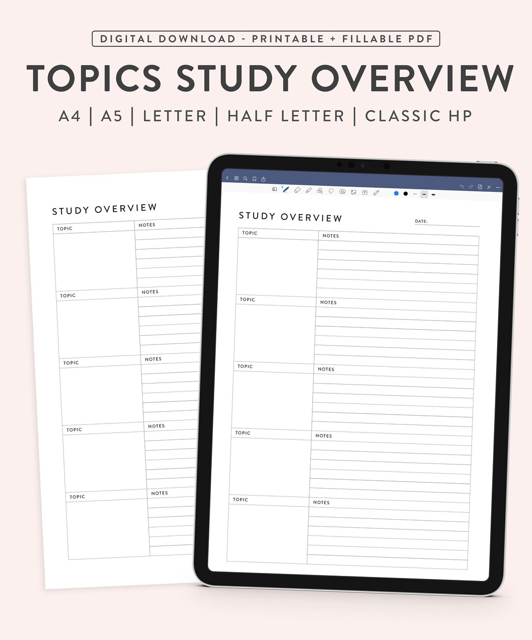 Printable Topics Study Overview, Topics Overview, Academic Topics ...