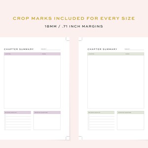 Printable Chapter Summary Planner Fillable Study Summary - Etsy UK