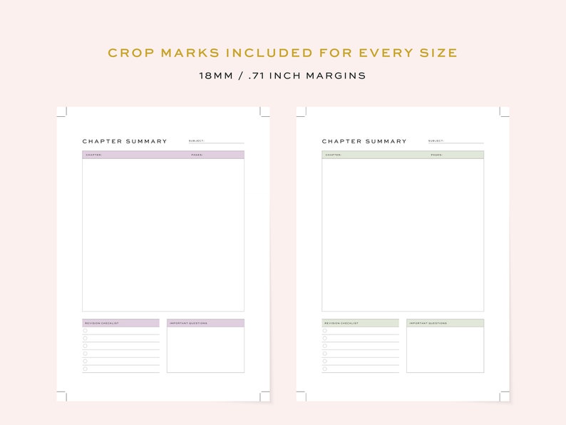 Printable Chapter Summary Planner Fillable Study Summary - Etsy