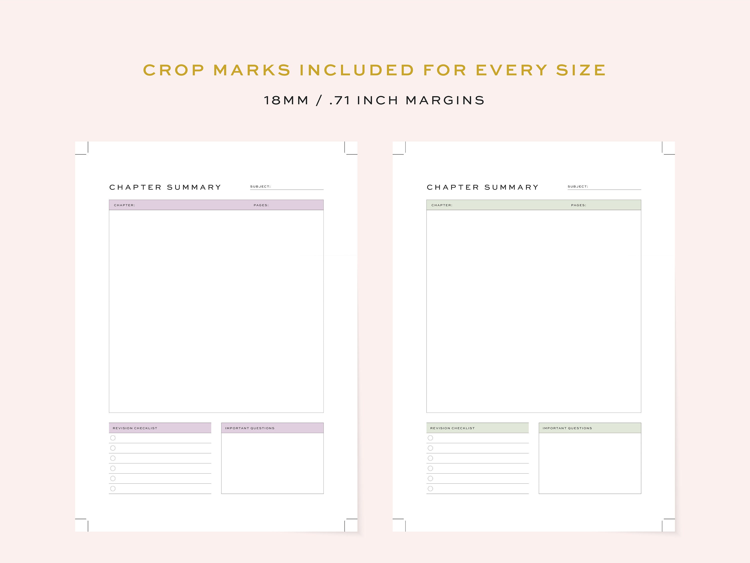 Printable Chapter Summary Planner Fillable Study Summary - Etsy UK