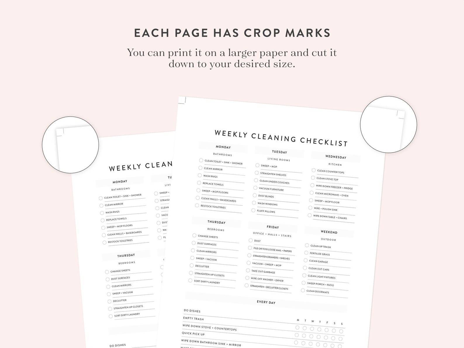 Printable Weekly Cleaning Checklist Fillable Cleaning - Etsy