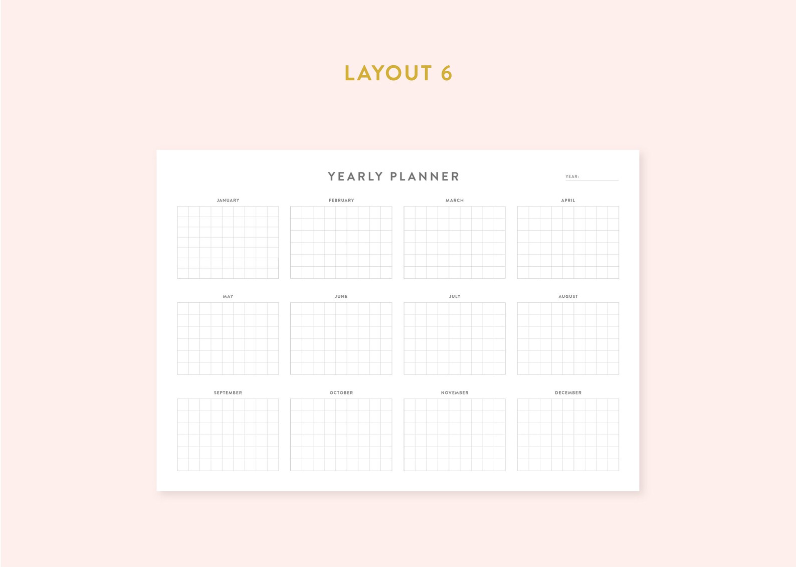 Printable Yearly Planner Fillable Undated Yearly Planner | Etsy