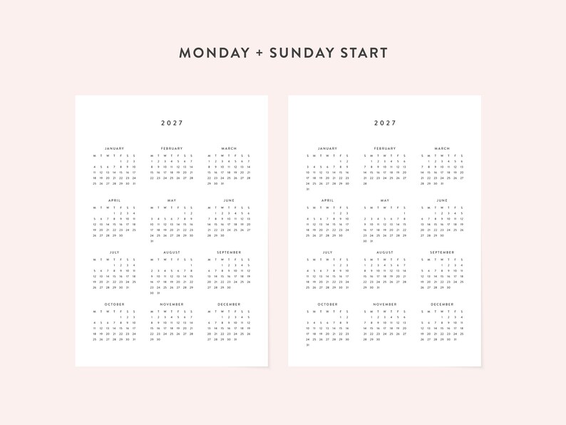 Printable 2023-2033 Yearly Calendars | 2023-2033 Year Calendars, Annual ...