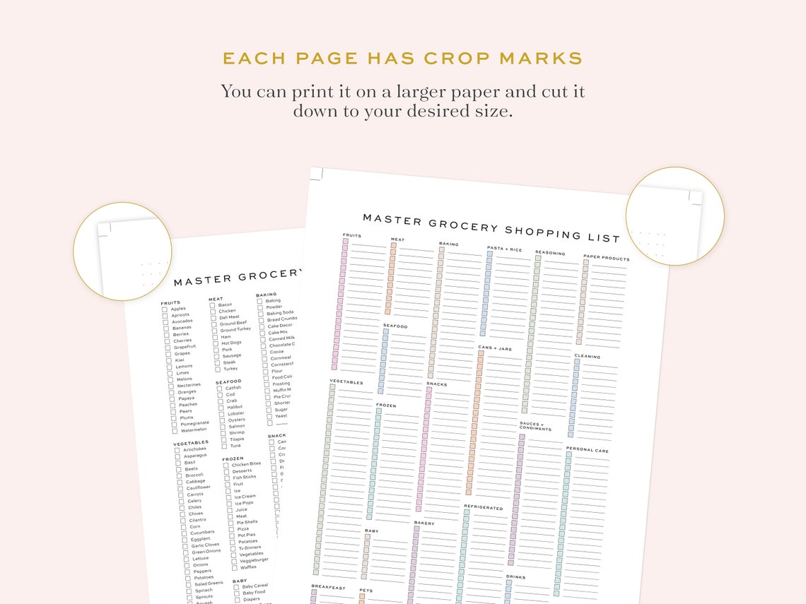 Printable Master Grocery List Fillable Master Shopping List - Etsy UK