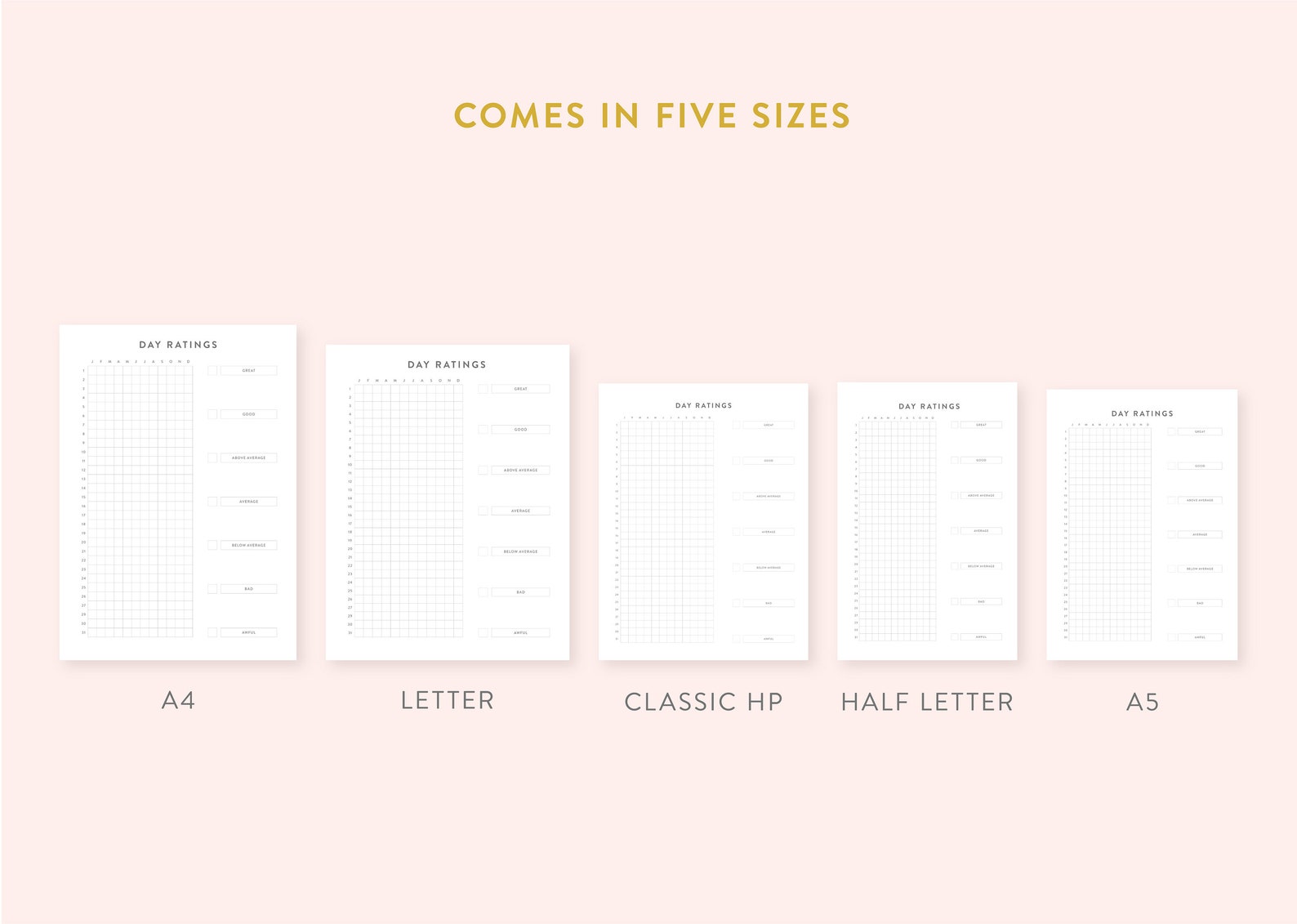 Printable Day Ratings Tracker A Year in Pixels Yearly Mood | Etsy UK