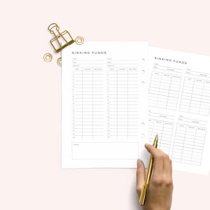 Printable Sinking Funds Tracker, Fillable | Sinking Funds Planner | 5 ...