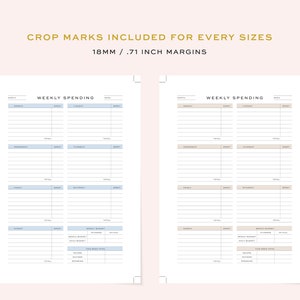 Printable Weekly Spending Tracker Fillable 5 Sizes A4 A5 | Etsy