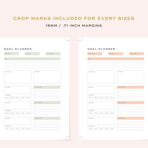 Printable Goal Planner, Fillable | Personal Goal Planner - 2 Layouts ...