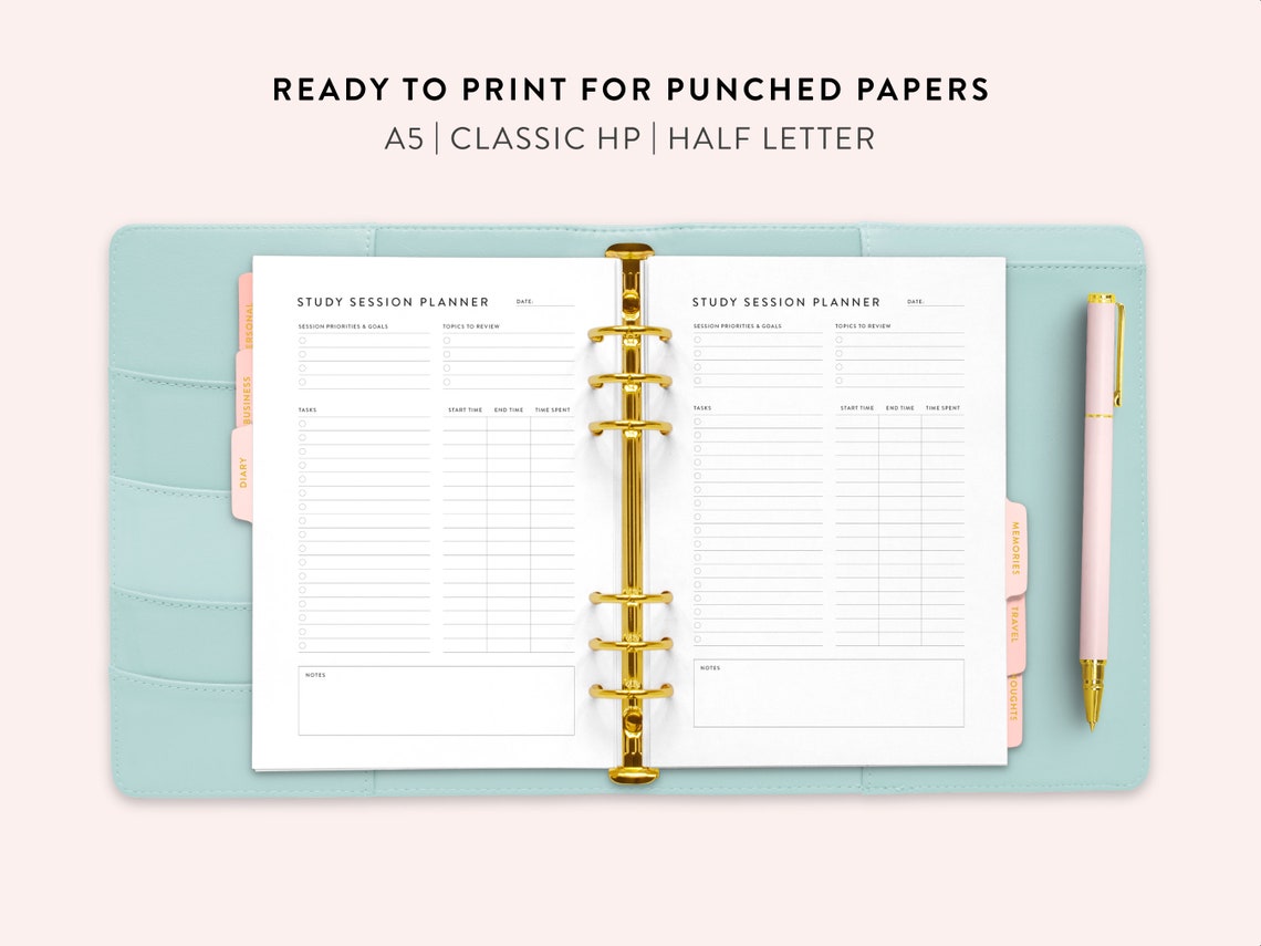 Printable Study Session Planner Student Session Organizer - Etsy UK
