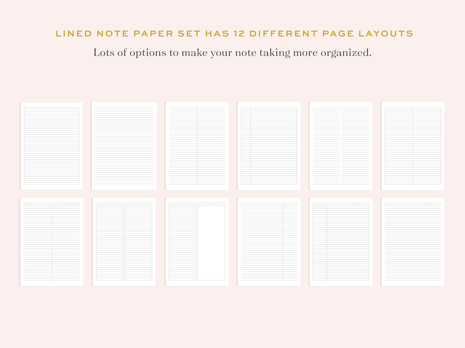 Printable Note Taking Bundle Ruled / Lined Paper Cornell - Etsy