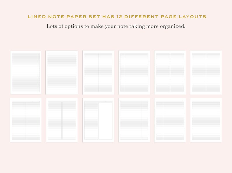 Printable Note Taking Bundle Ruled / Lined Paper Cornell - Etsy