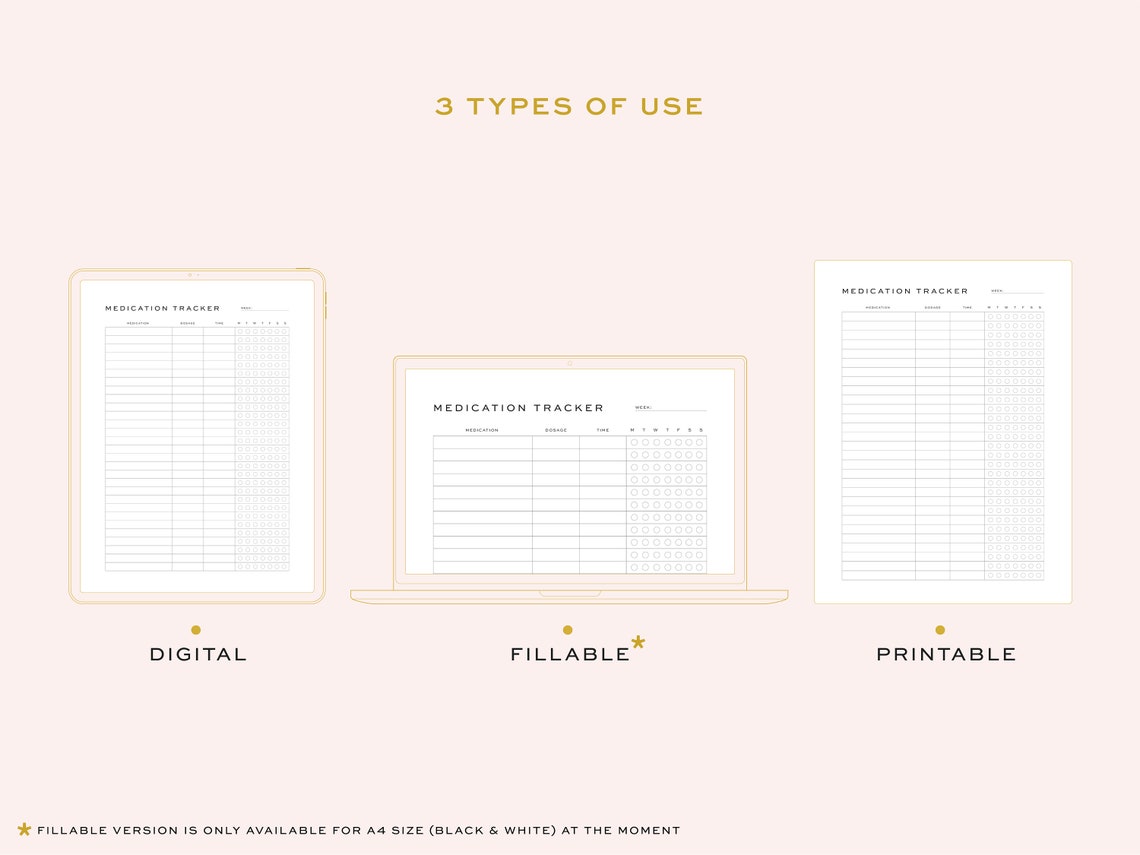Printable Medication Tracker Fillable Weekly and Monthly - Etsy