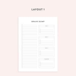 Printable Brain Dump Journal Thought Organizer Brain Dump - Etsy