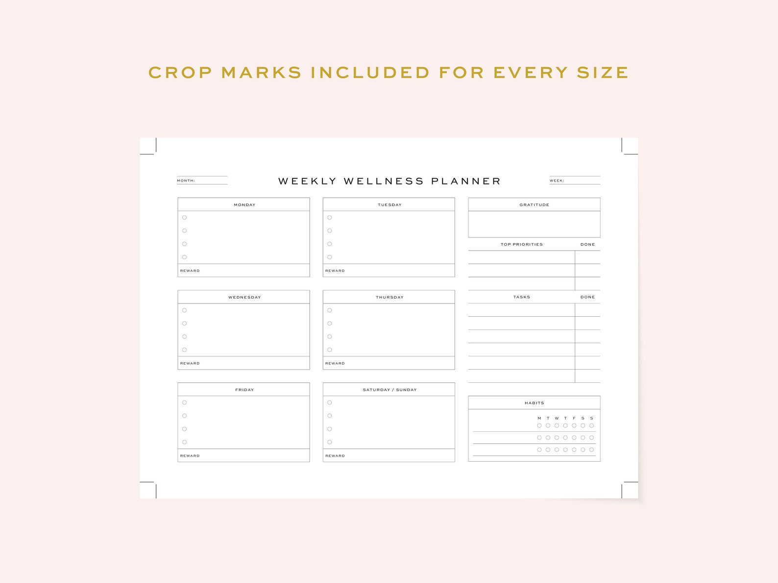 Printable Weekly Wellness Planner Fillable Undated Weekly - Etsy
