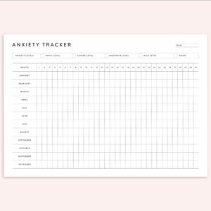 Printable Anxiety Trackers Monthly Anxiety Relief Worksheet - Etsy
