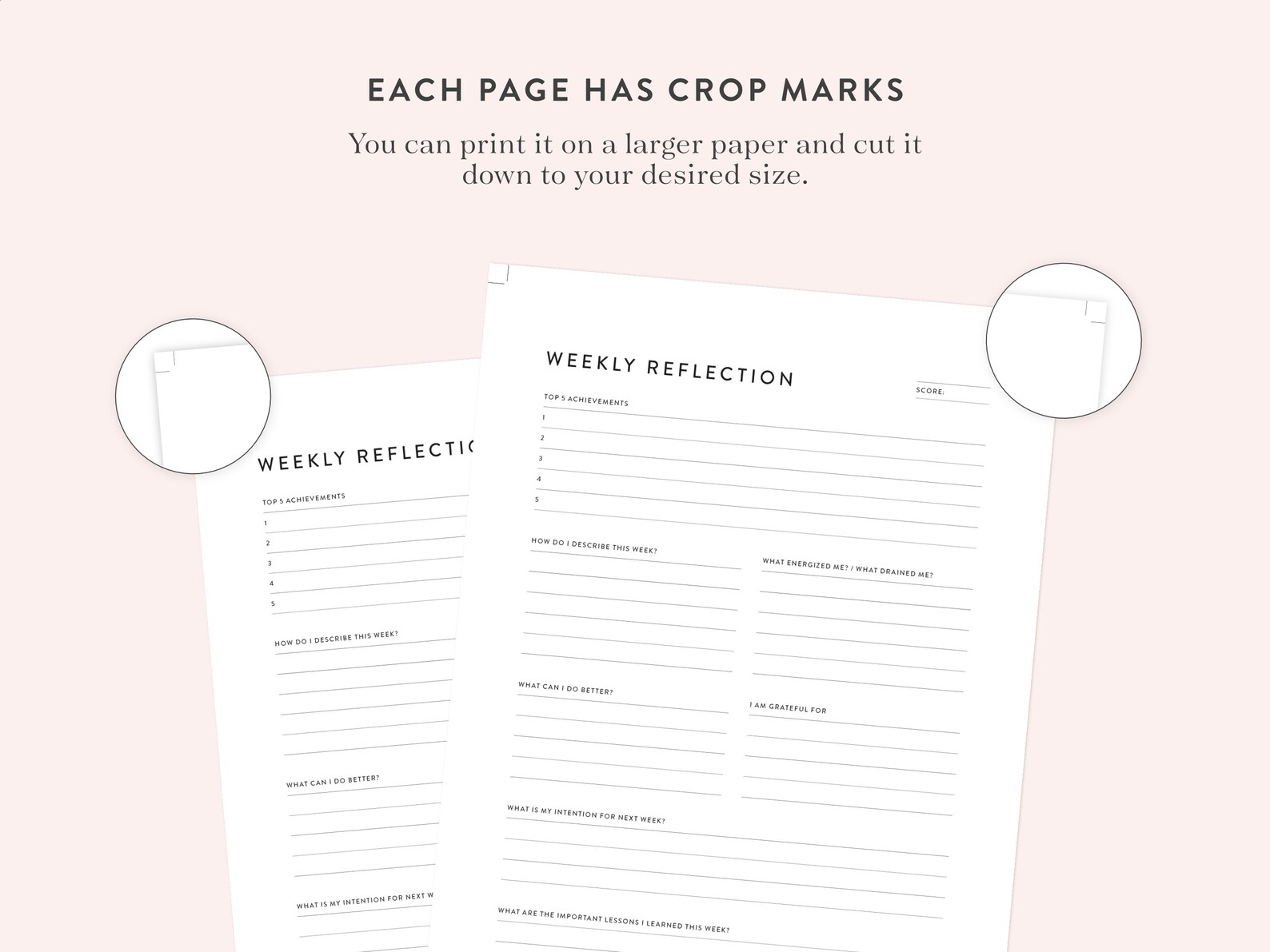 Printable Weekly Reflection, Fillable | Weekly Review Template - Goal ...