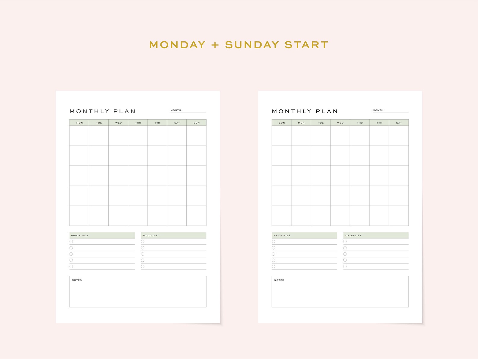 Printable Monthly Work Planner, Fillable | Minimal Monthly Work Planner ...