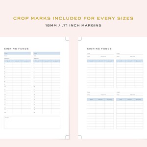Printable Sinking Funds Tracker, Fillable | Sinking Funds Planner | 5 ...