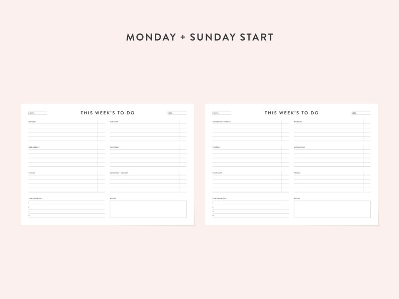 Printable Weekly to Do List, Fillable, Undated, To-do Task List | 5 ...
