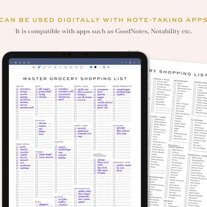 Printable Master Grocery List Fillable Master Shopping List - Etsy UK