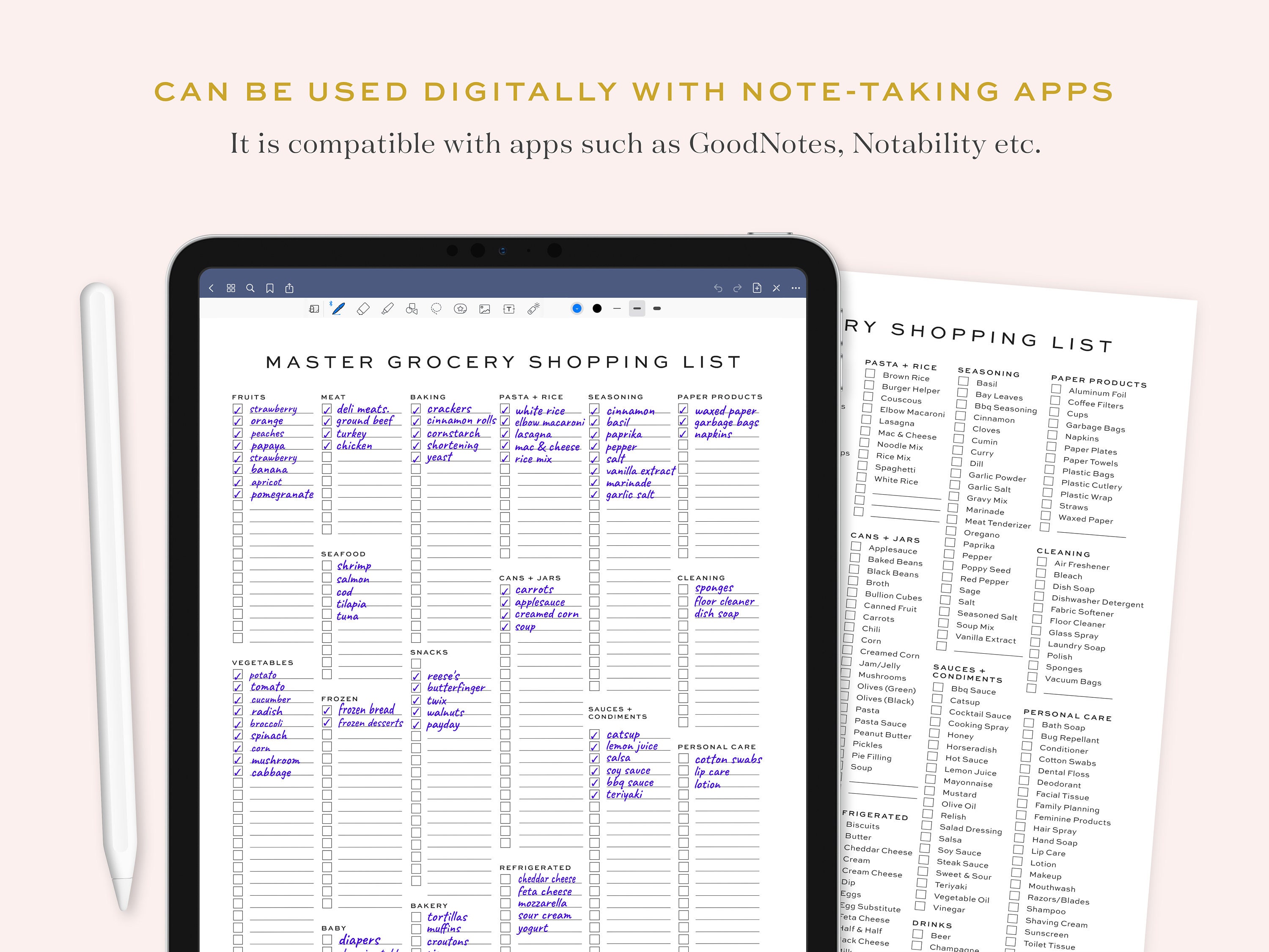 Printable Master Grocery List Fillable Master Shopping List - Etsy UK