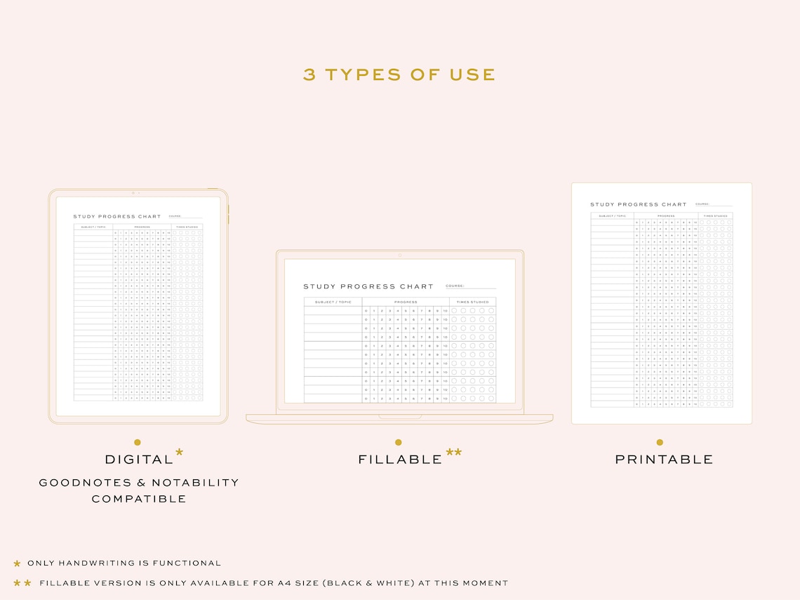 Printable Study Progress Chart, Student Study Planner, Study Progress ...