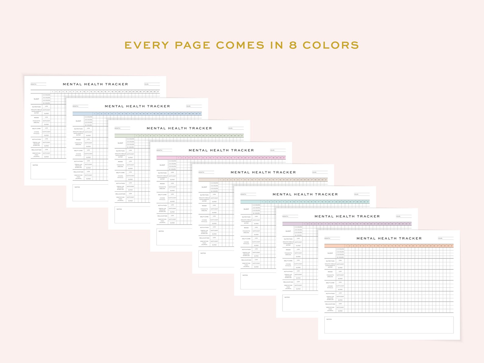 Printable Mental Health Tracker Fillable Monthly Mental - Etsy