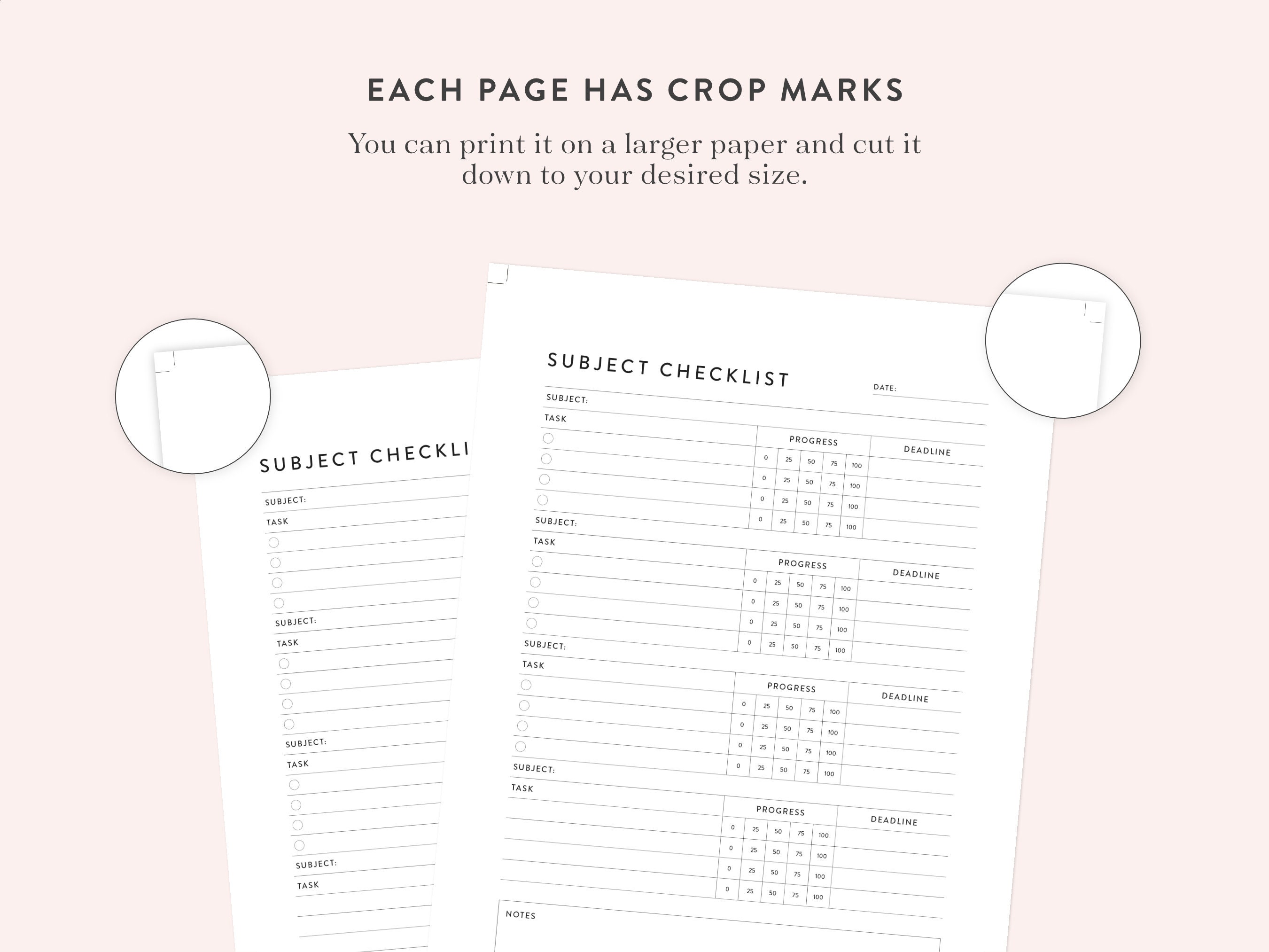 Printable Subject Checklist Study Progress Tracker Student - Etsy