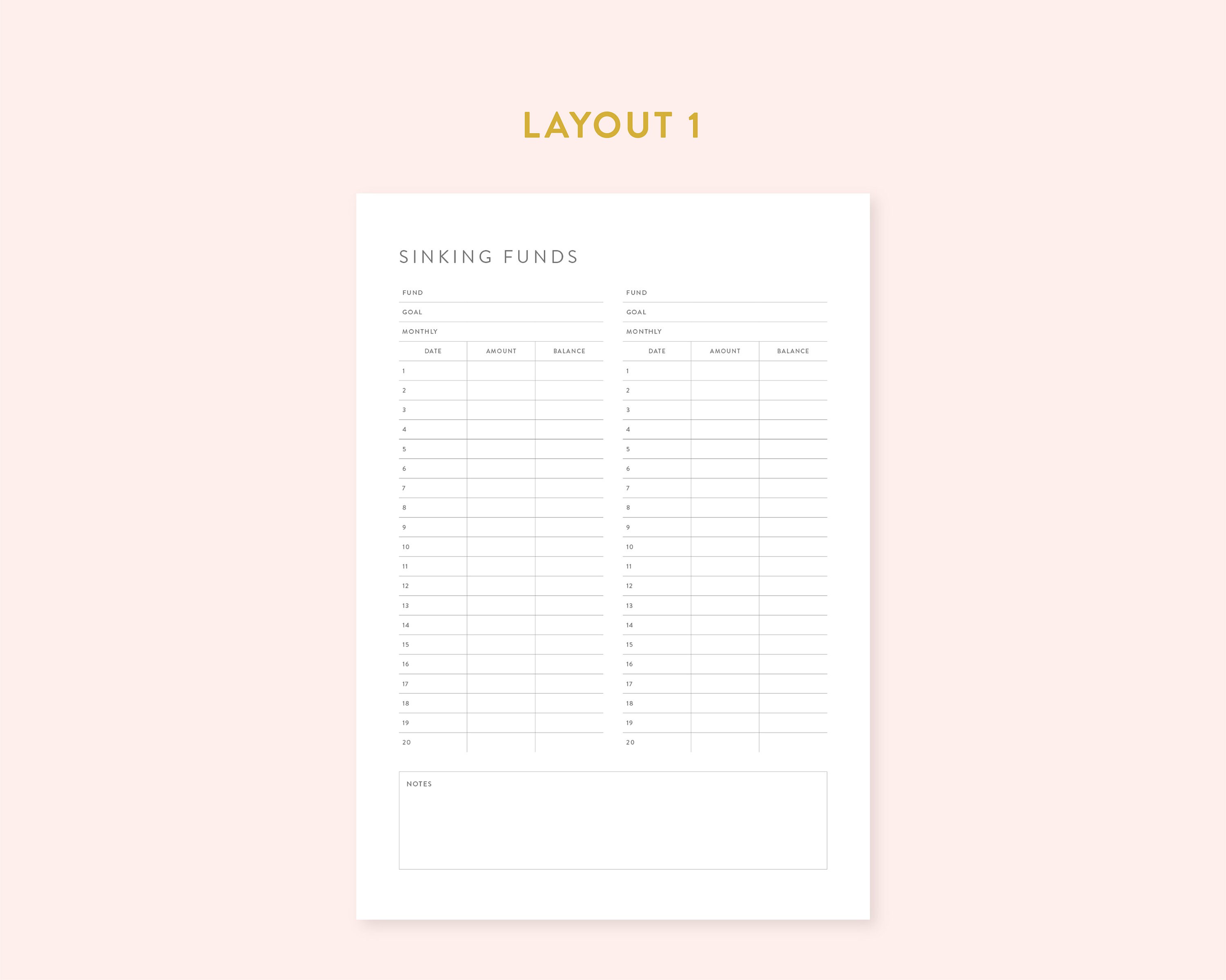 Printable Sinking Funds Tracker Fillable Sinking Funds | Etsy UK