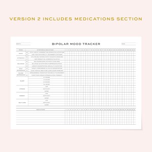 Printable Bipolar Mood Tracker Monthly Bipolar Mood Tracker - Etsy UK