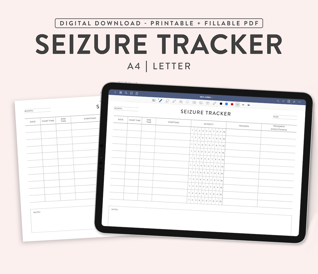Printable Seizure Tracker, Fillable Seizure Logs, Epilepsy Tracker ...