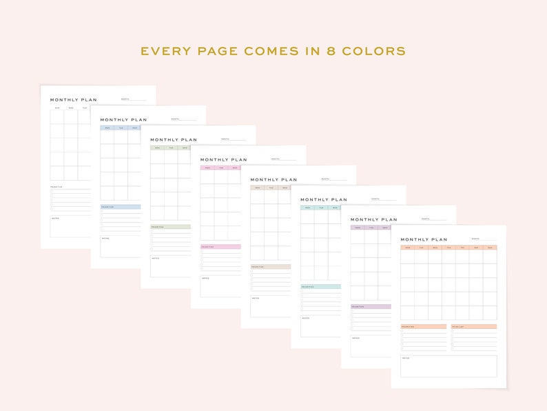 Printable Monthly Work Planner Fillable Minimal Monthly - Etsy