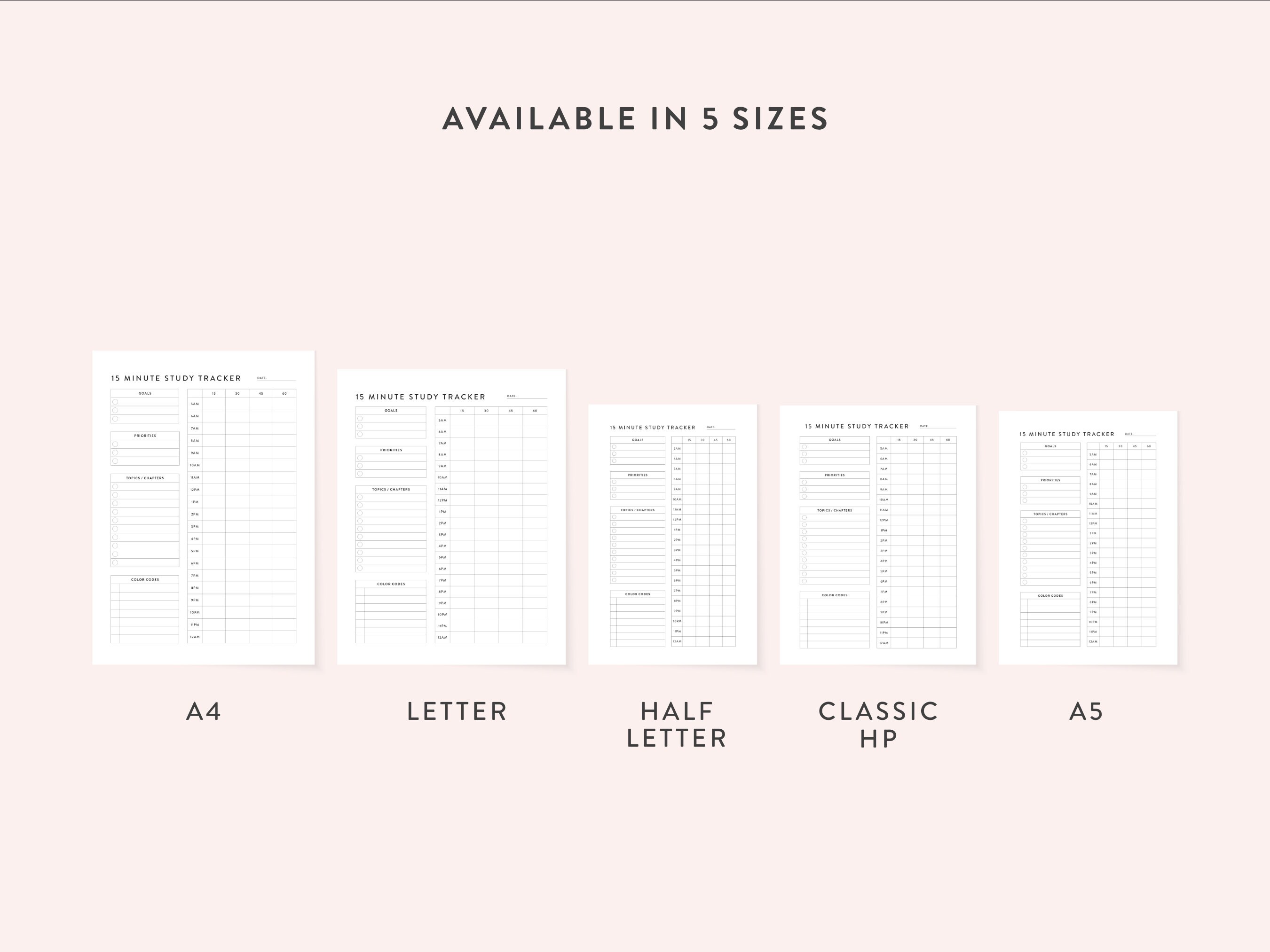 Printable 15 Minute Study Tracker Study Session Planner - Etsy