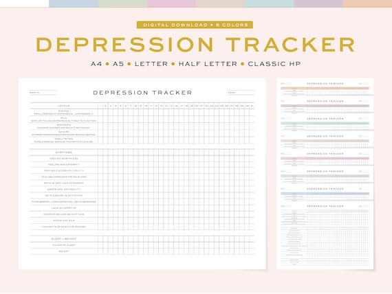 Printable Depression Tracker Monthly Depression Tracker / - Etsy