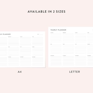 Printable Yearly Planner, Fillable | Undated Yearly Planner, Year at A ...