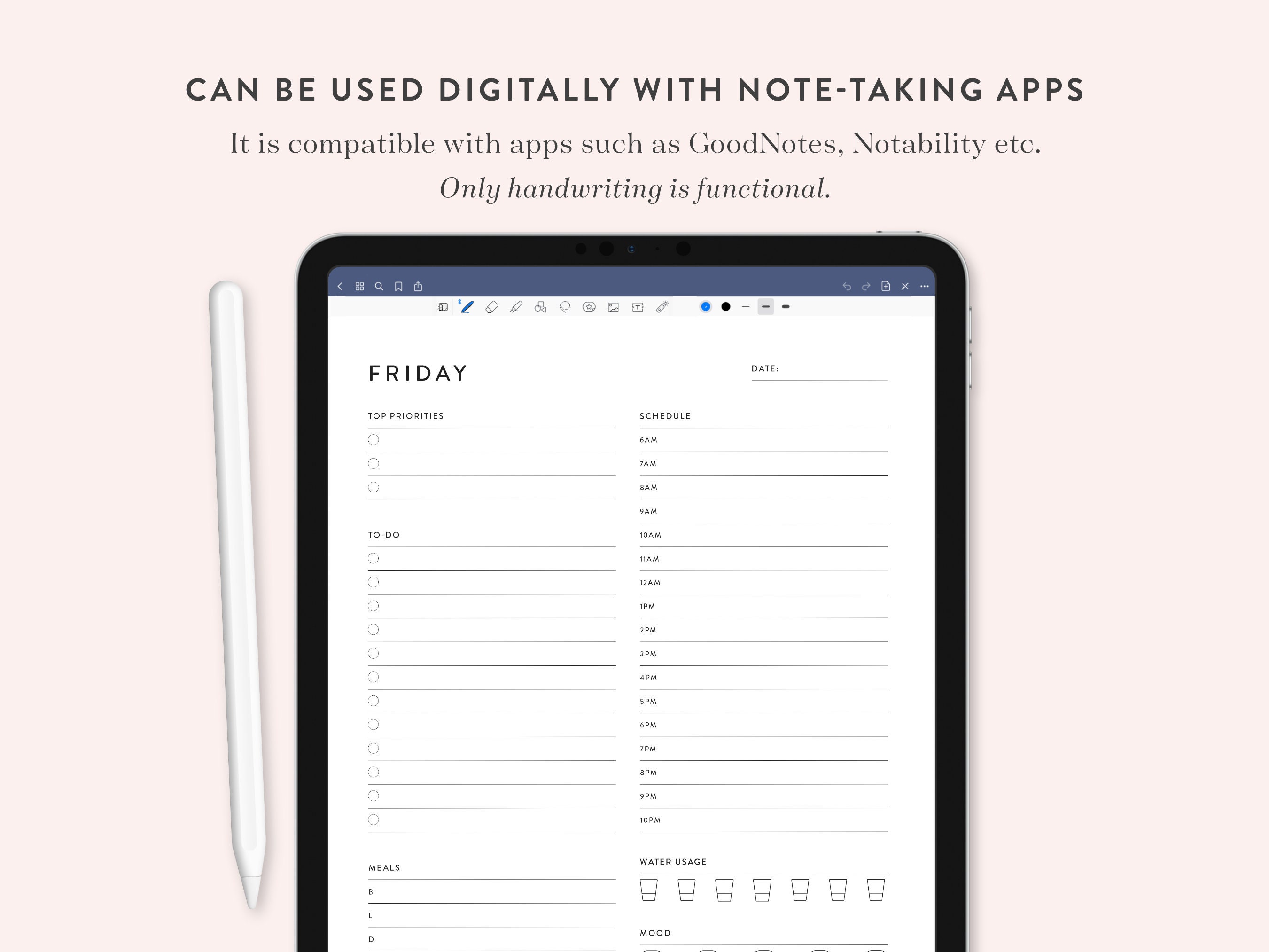 Printable 7-day Planner, Fillable Daily Planner, Schedule, Mood and ...