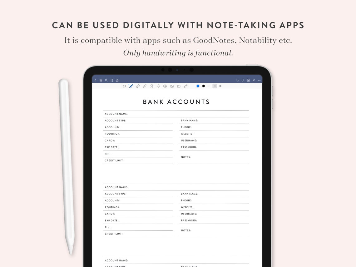 Printable Bank Account Info Sheet, Fillable Bank Account Details, Bank ...