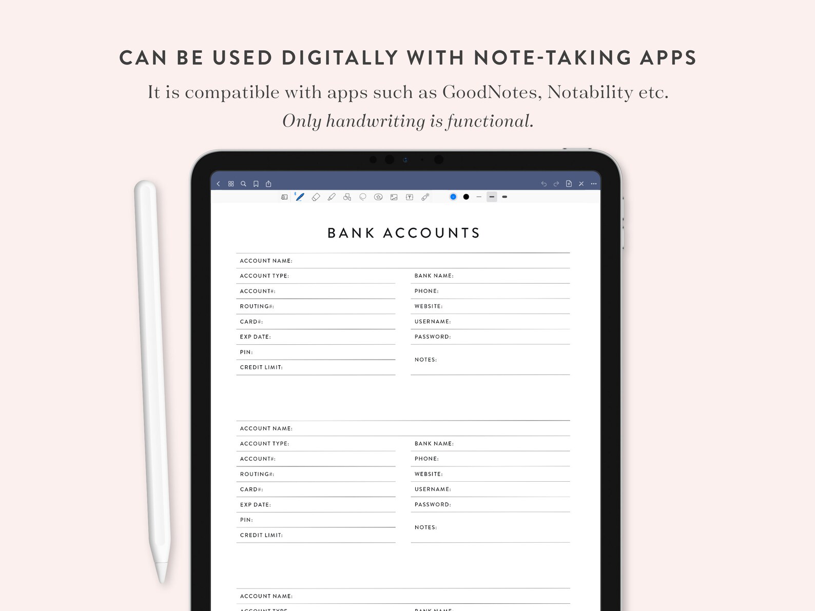 Printable Bank Account Info Sheet, Fillable Bank Account Details, Bank ...