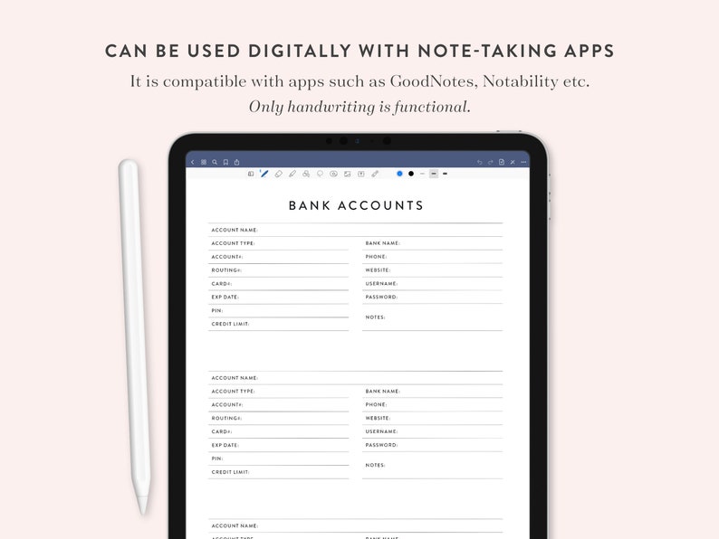 Printable Bank Account Info Sheet, Fillable Bank Account Details, Bank ...