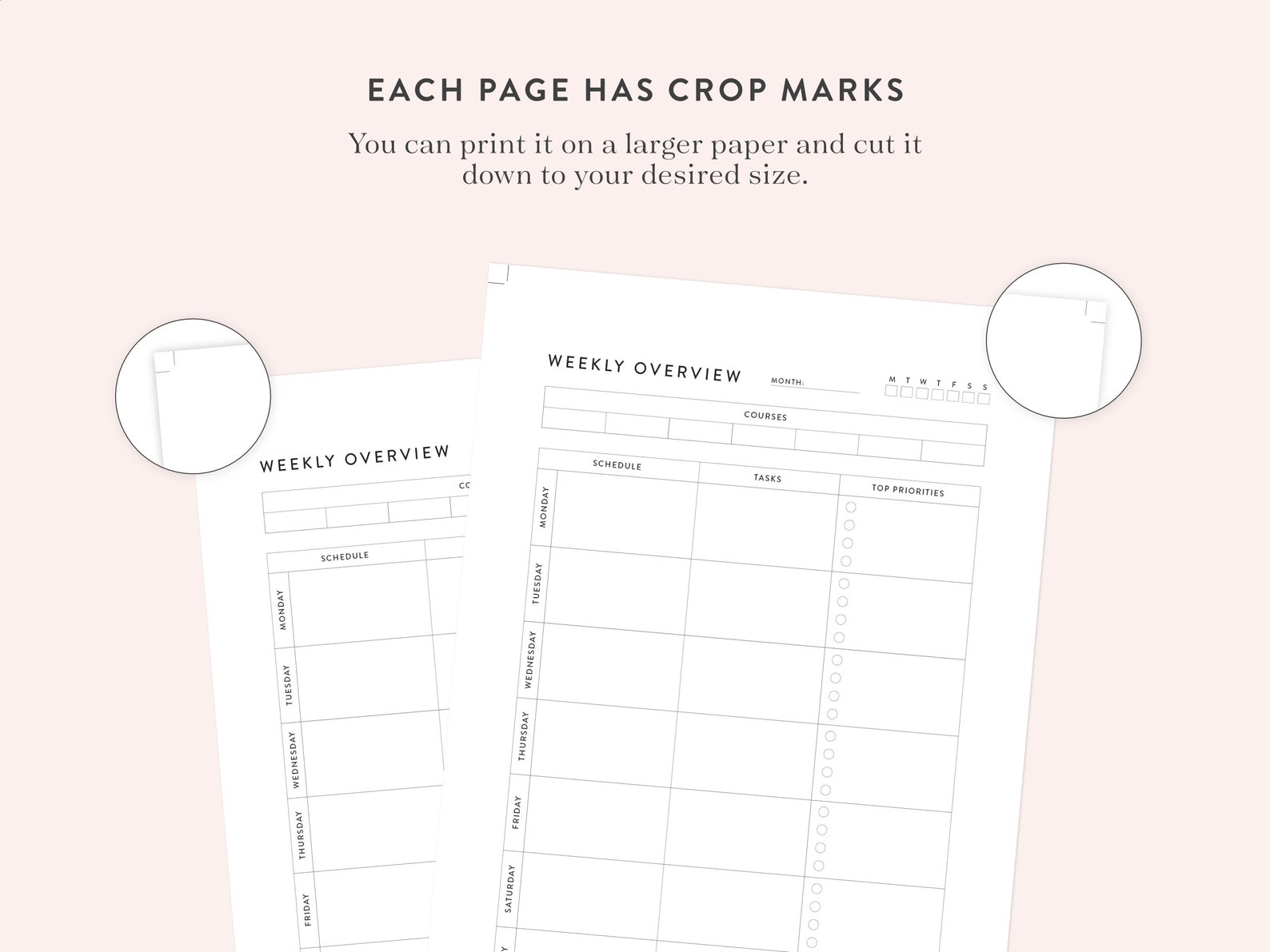 Printable Weekly At-a-glance Student Planner, Weekly Student Planner ...