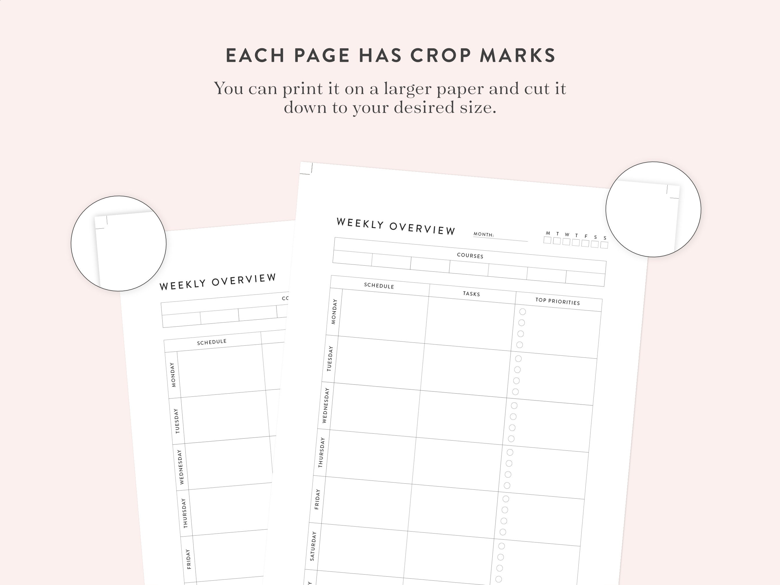 Printable Weekly At-a-glance Student Planner, Weekly Student Planner ...