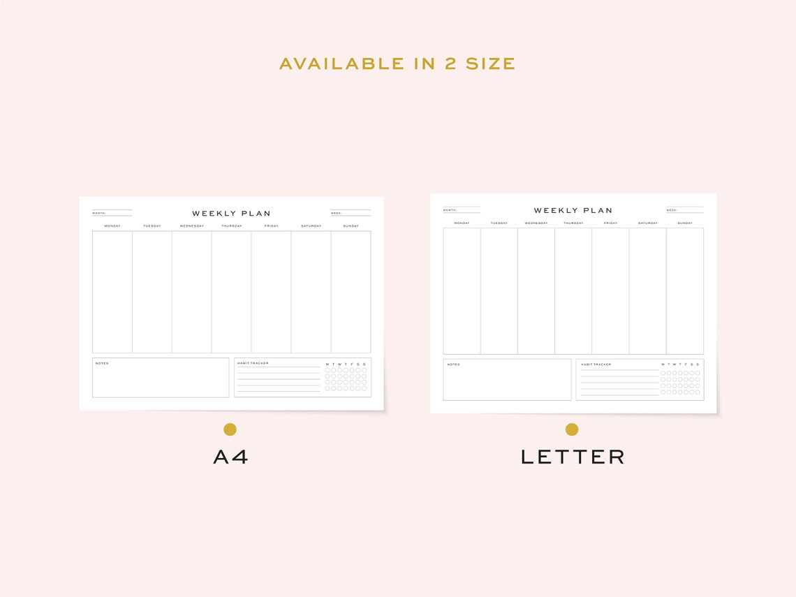 Personal Weekly Planner Printable Fillable Undated Weekly - Etsy