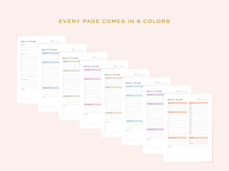 Printable Daily Work Planner, Minimalist Design (digital Download) - Etsy